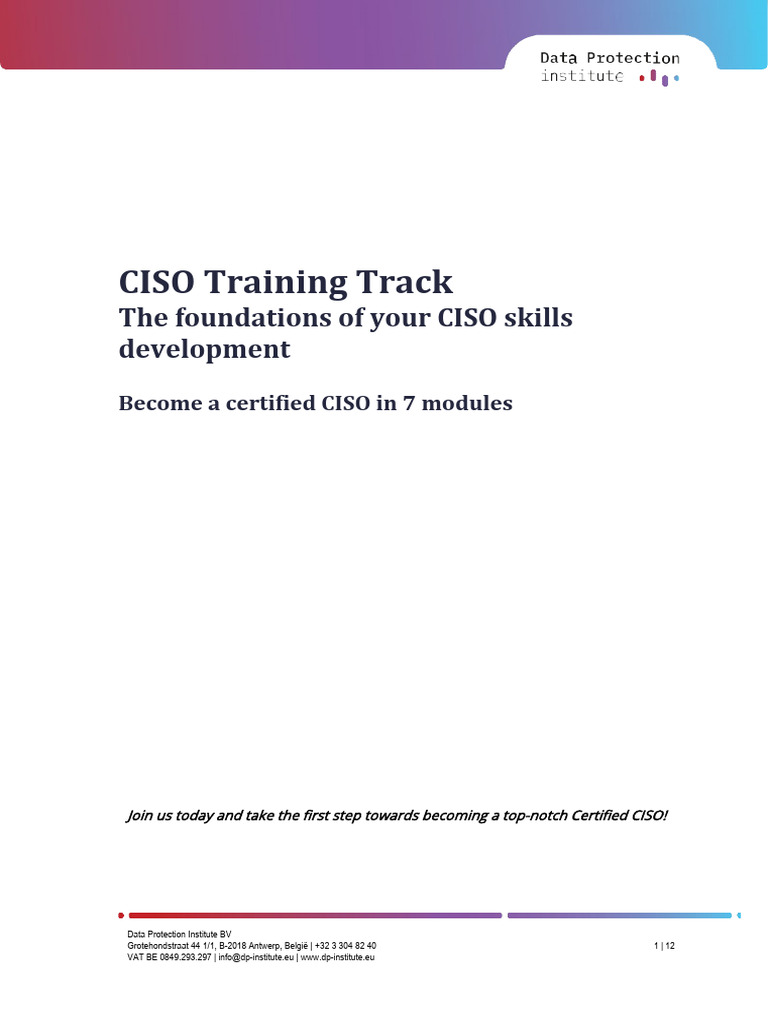 CISO Certification Course | PDF | Computer Security | Security