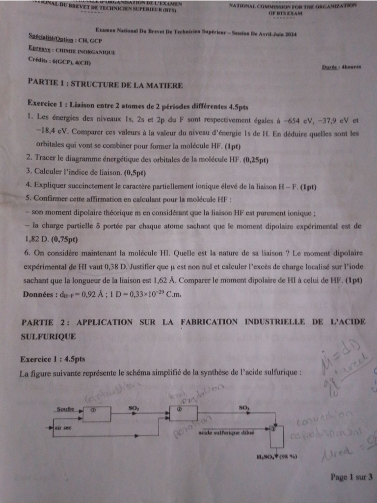 Chimie Inorganique 2024 | PDF