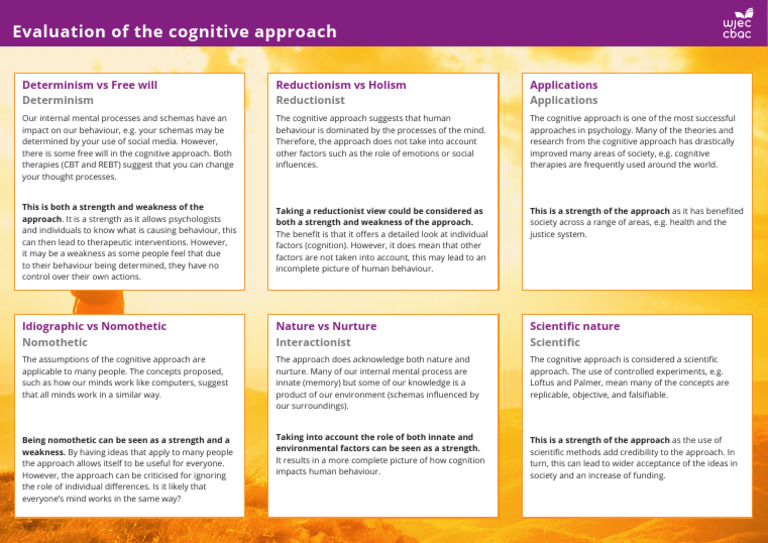 Evaluation of The Cognitive Approach | PDF | Cognition | Mind