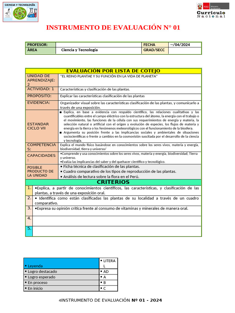 A - 1º LC Act 1 - Cyt-Und 2 | PDF | Plantas | Importar