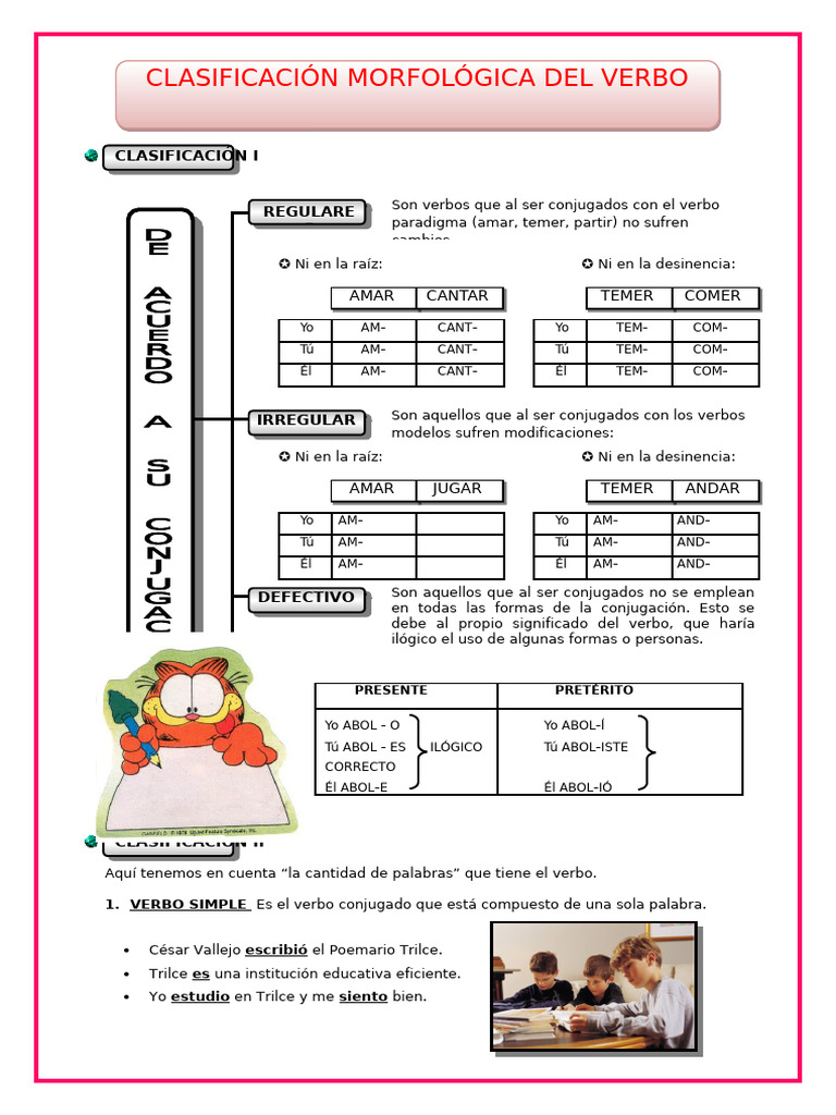 Clasificación del verbo en español | PDF | Verbo | Relaciones sintácticas