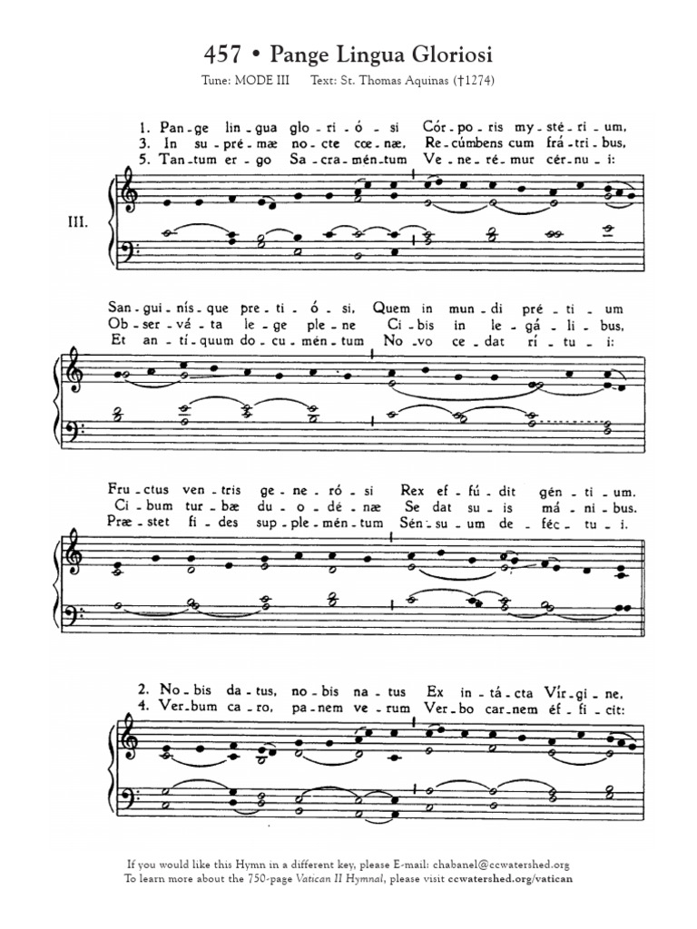 Vatican II Hymnal: Pange Lingua Gloriosi | PDF