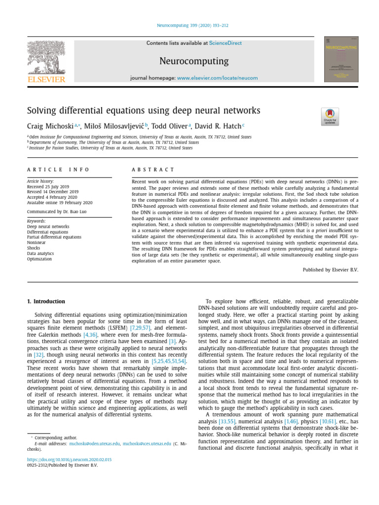 Solvingdifferentialequationsusingdeepneuralnetworks | PDF | Partial ...