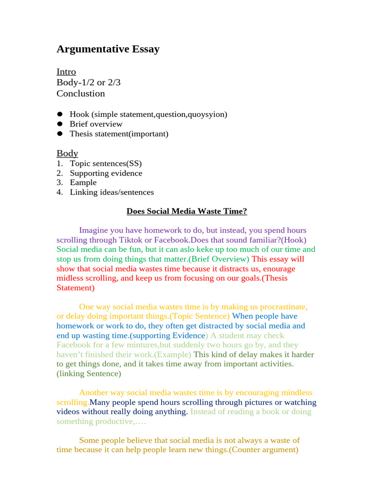 Argumentative Essay Notes | PDF