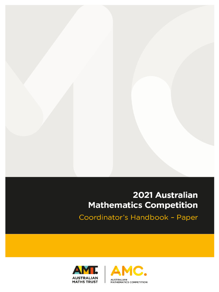 2021 AMC Coordinators Handbook PAPER Final | PDF | Multiple Choice ...