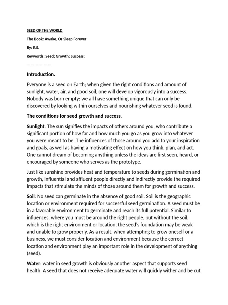 SEED OF THE WORLD PDF Seed Plants