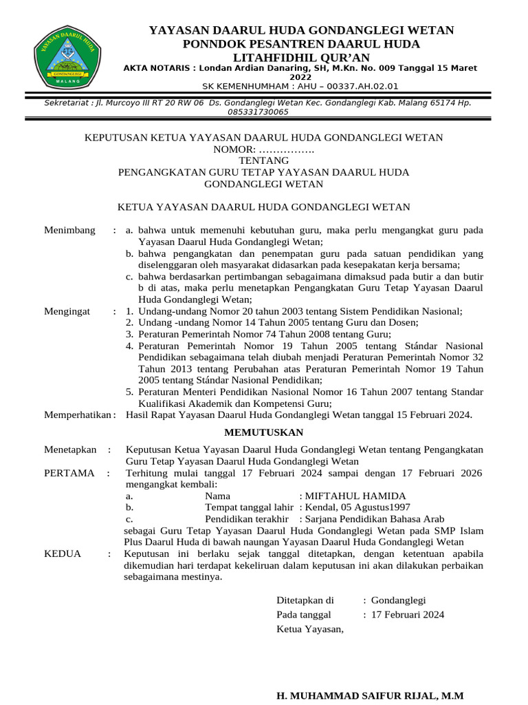 7 Contoh SK Gty | PDF