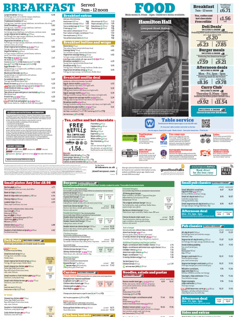 MENU_42 JDW | PDF | Bacon | Sandwich