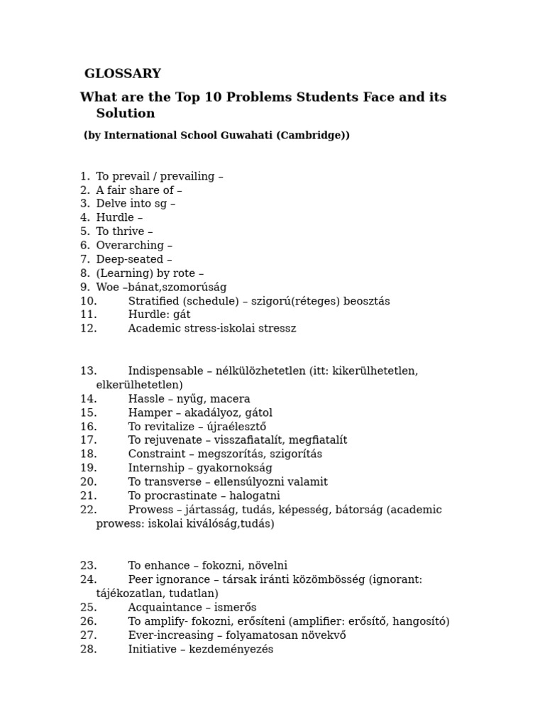 Glossary - Top10 Students | PDF