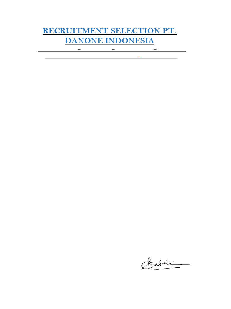 Walk In Interview Danone Indonesia 2020 | PDF