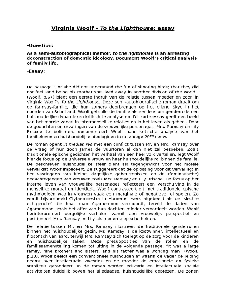Virginia Woolf-Essay | PDF
