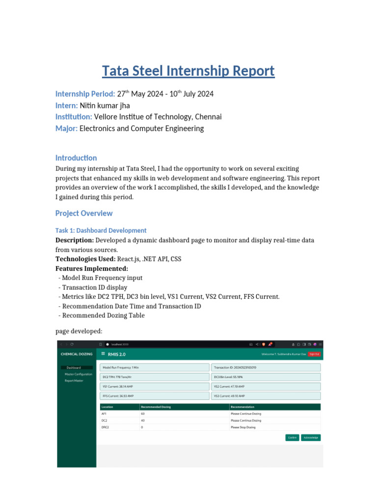 Tata Steel Internship: Web Dev Projects | PDF | Usability | Computing