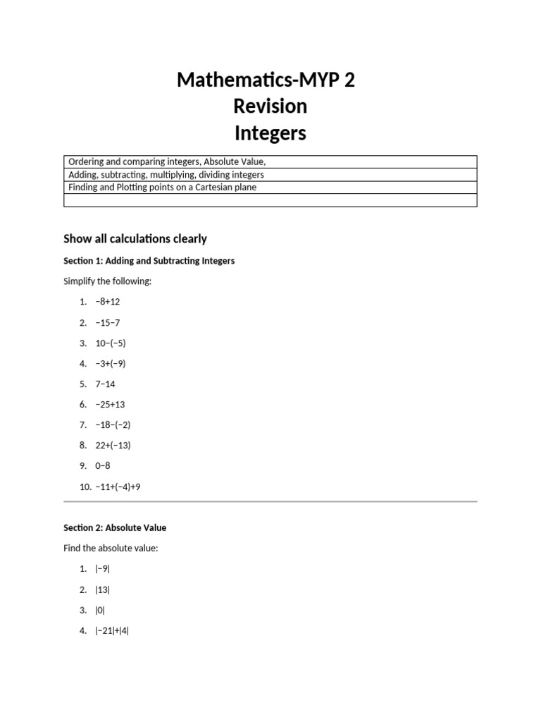 Integers-1 | PDF