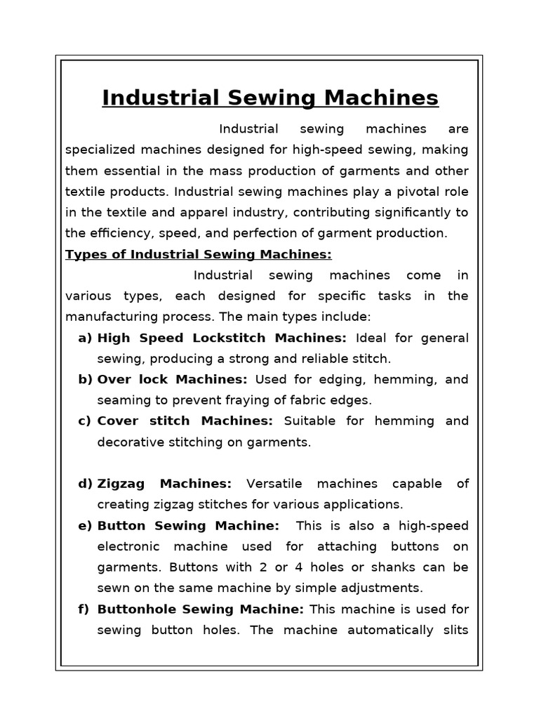 116_Industrial Sewing Machines | PDF