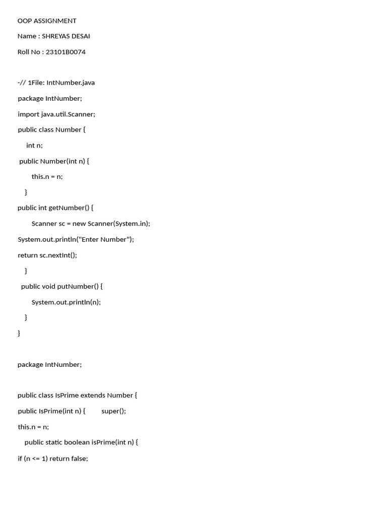 Oop ASSIGNMENT.23101B0074 | PDF | Programming Paradigms | Software Development