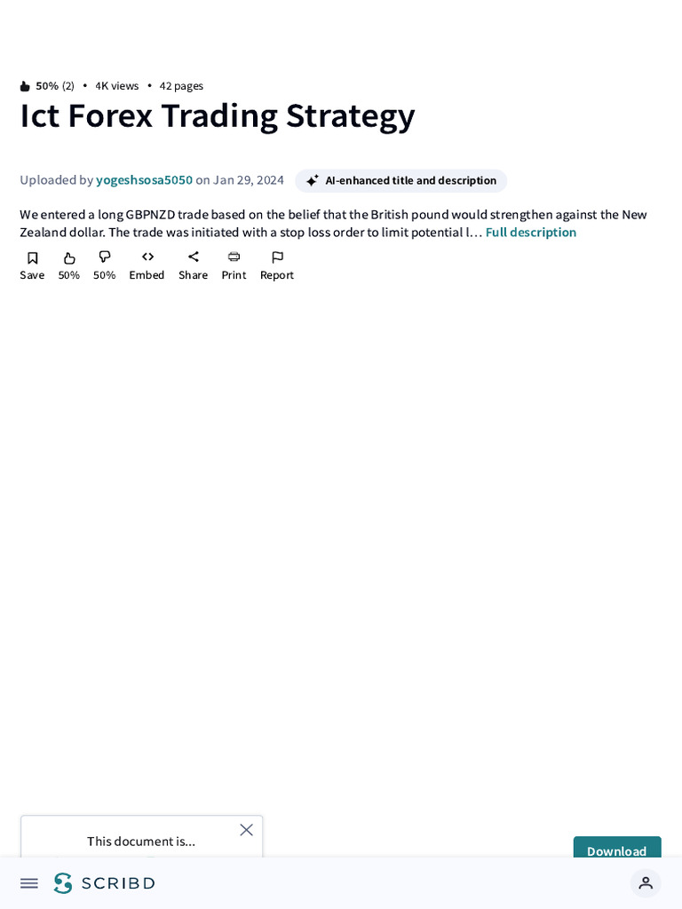 Ict Forex Trading Strategy: Yogeshsosa5050 | PDF | Scribd | Web 2.0