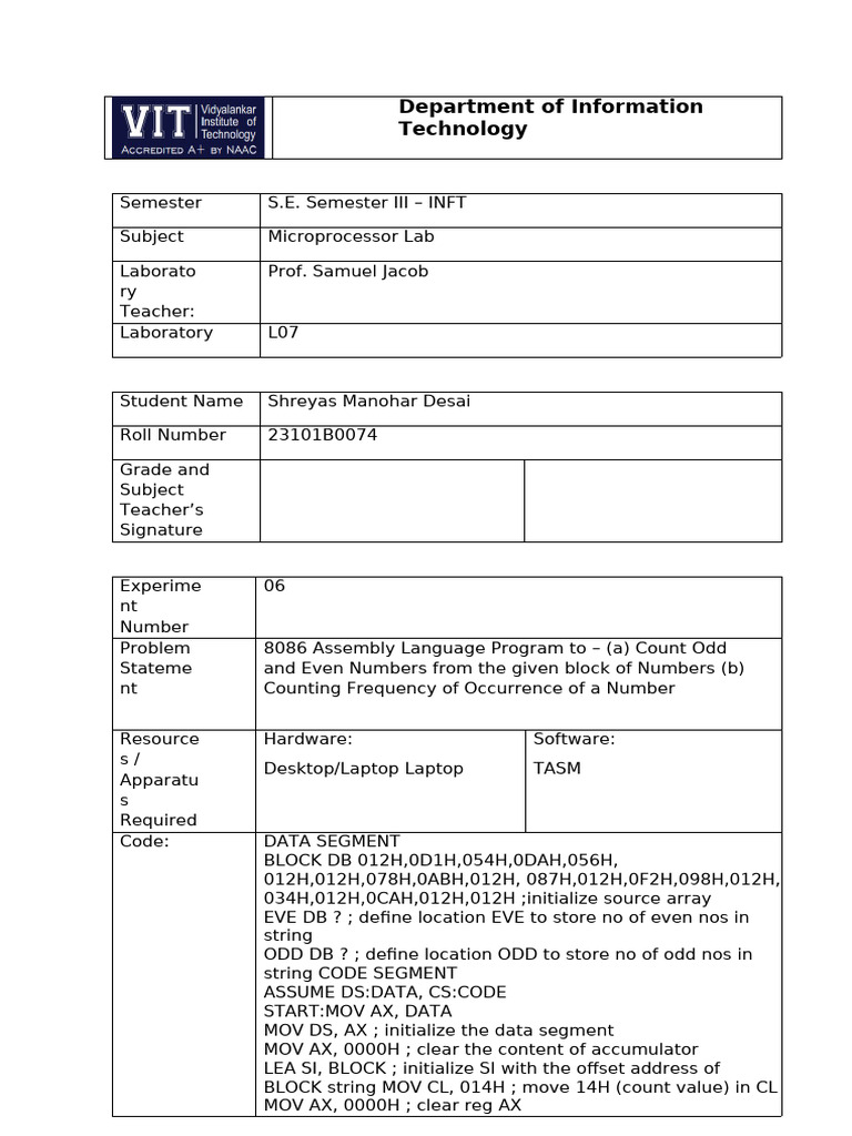 TASM6[1] | PDF | Computing | Computer Engineering