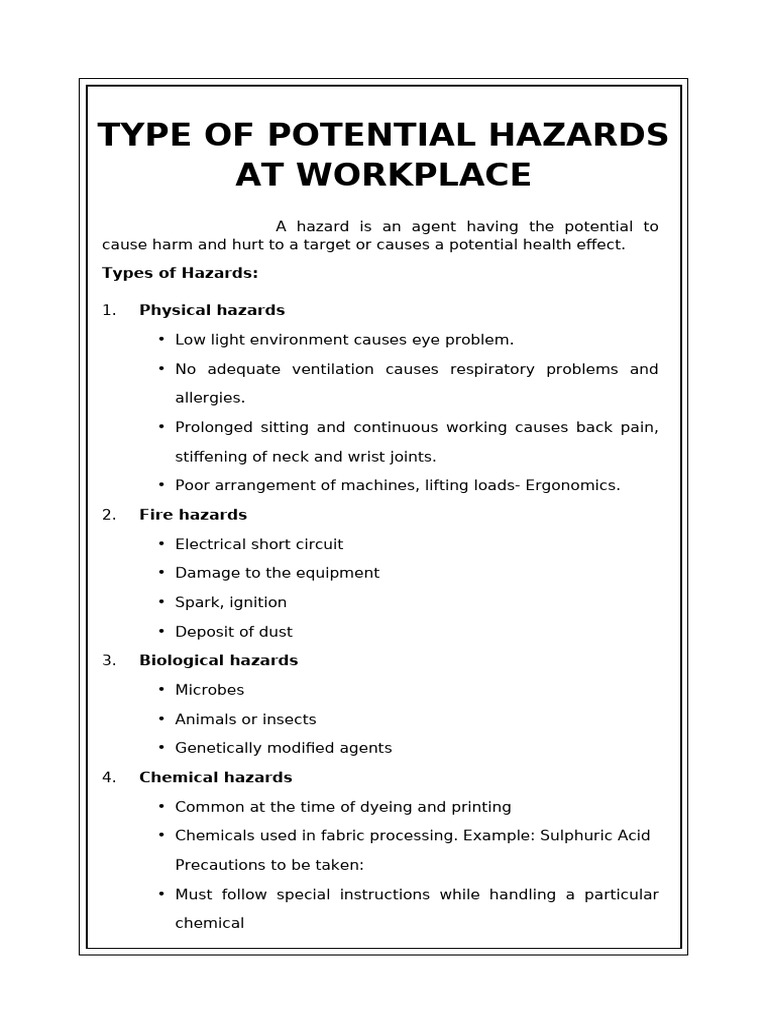 112 - Types of Hazards in Industry | PDF