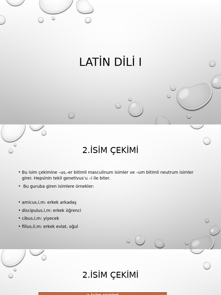 DTCF, Latince Ders Notları. 3.hafta | PDF