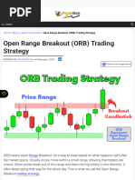 Opening Range Breakout ORB Trading Strategy | PDF | Technical Analysis ...