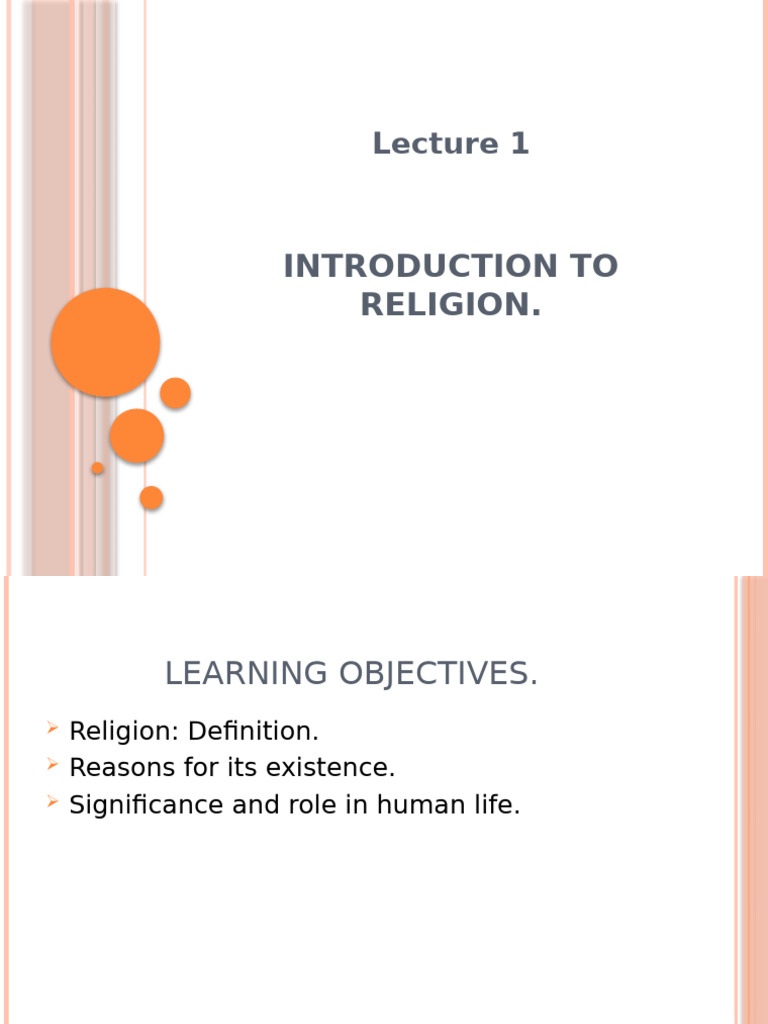 Lecture 1. Introduction To Religion. | PDF | God | Prophets And ...