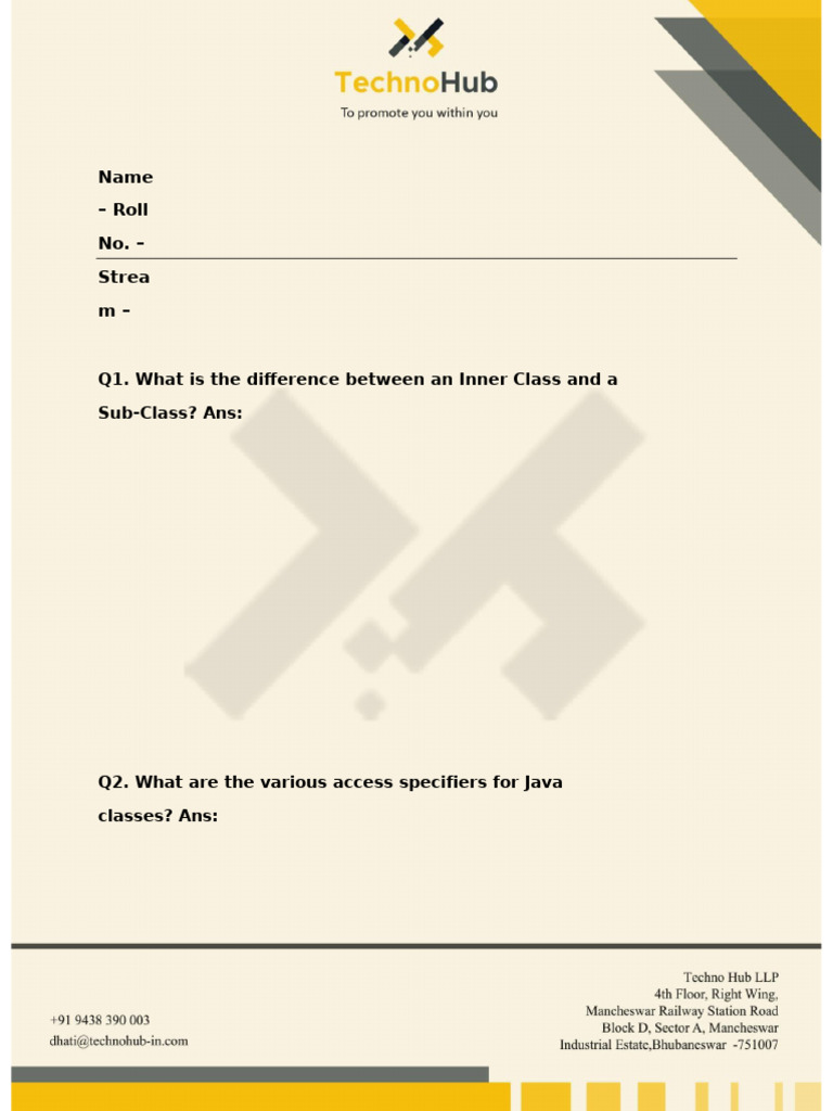 Java Ques Pdf Class Computer Programming Method Computer Programming 