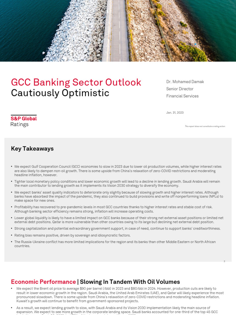 GCC Banking Sector - Cautiosly Optimistic - S&P Jan 2023 | PDF | Gulf ...