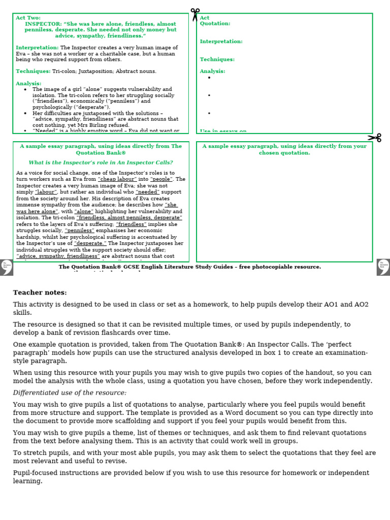 Flash Card Resource - An Inspector Calls | PDF | Human Communication