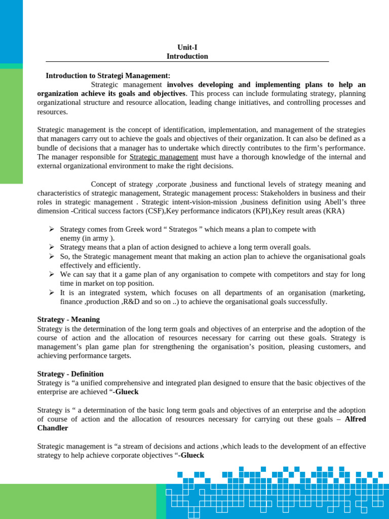 Strategic Management -1 | PDF | Strategic Management | Strategic Planning