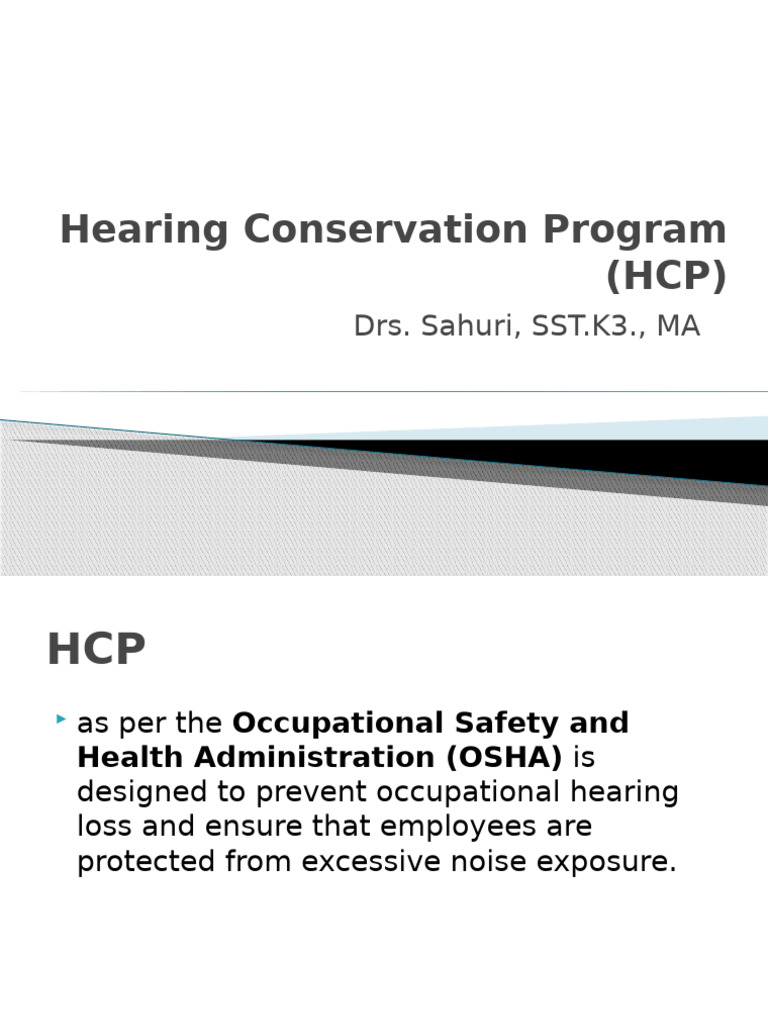 Hearing Conservation Program (HCP) | PDF | Noise | Hearing