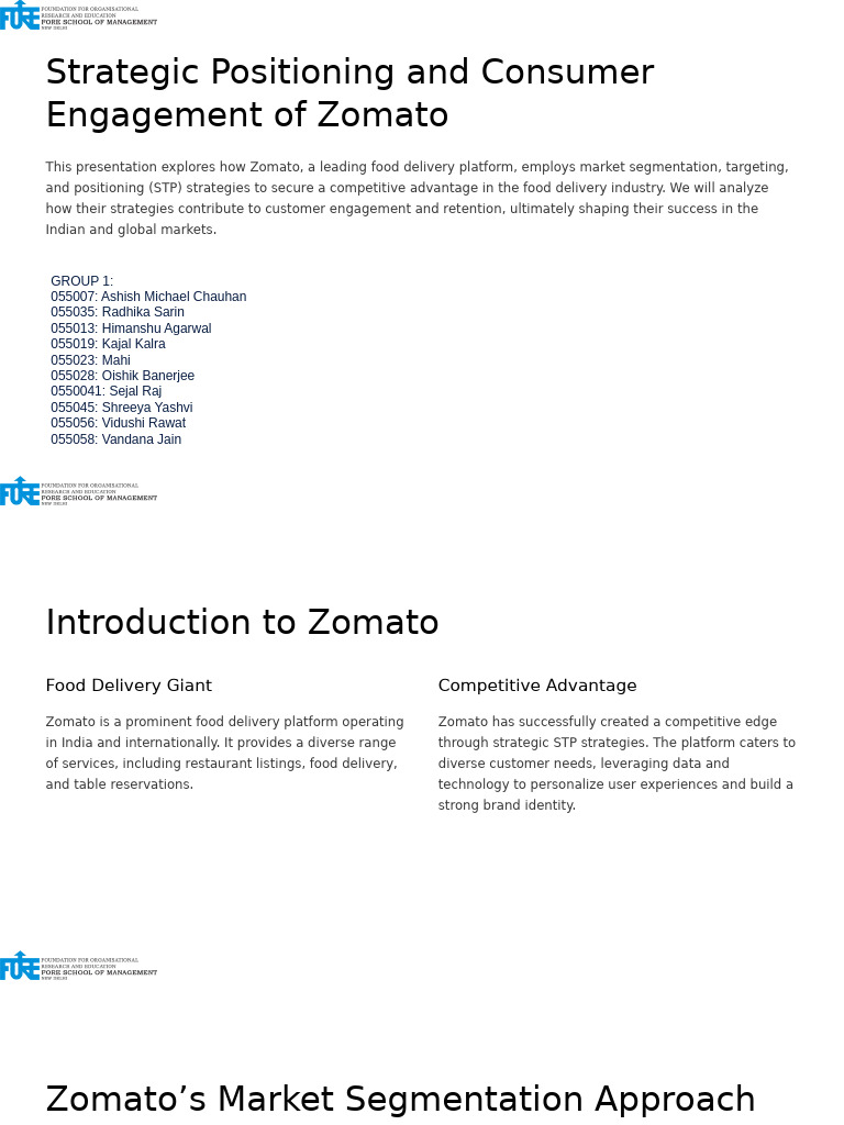 Zomato's Strategic Market Positioning | PDF | Restaurants | Market ...