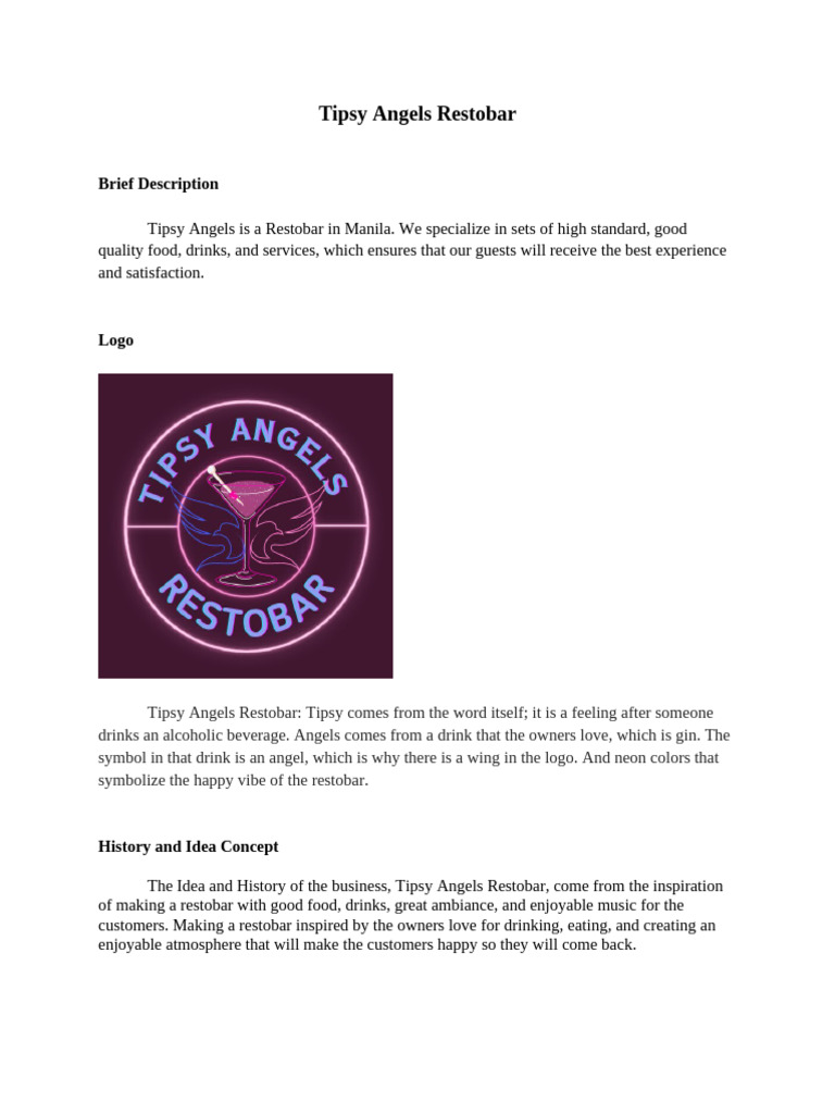 Tipsy Angels Restobar | PDF