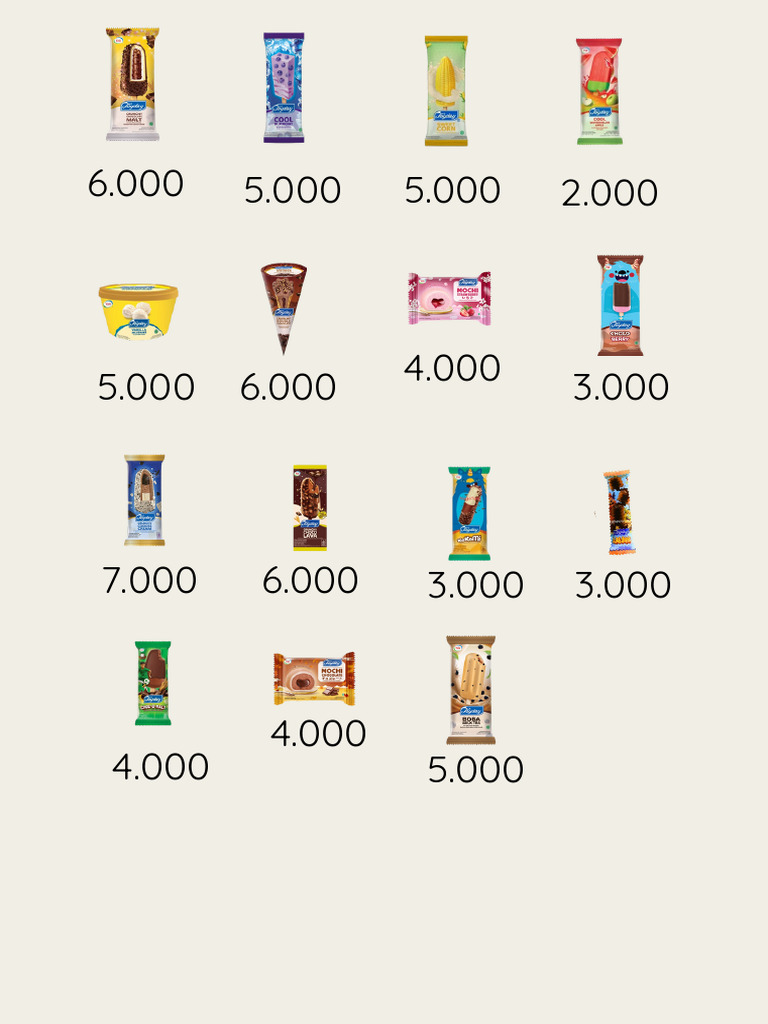 Green and Beige Leafy Ice Cream Price List Menu(1) | PDF