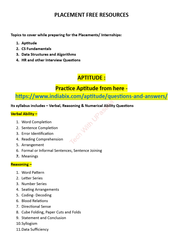 Placement Resources | PDF | Reason | Mathematics