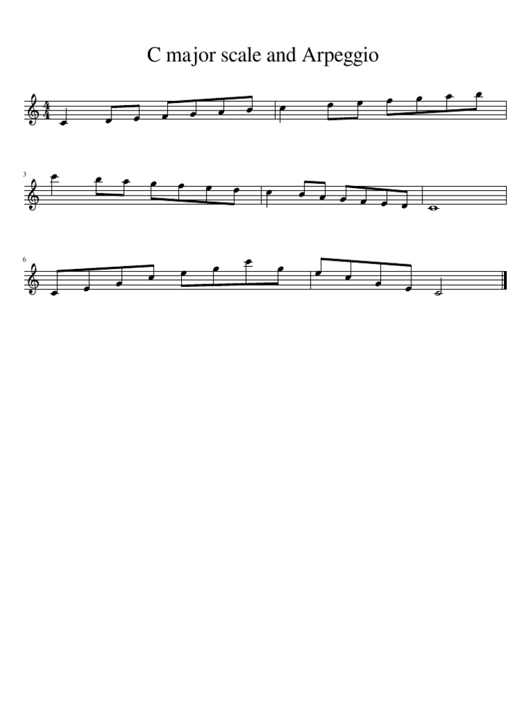C Major Scale and Arpeggio Grade 3 | PDF