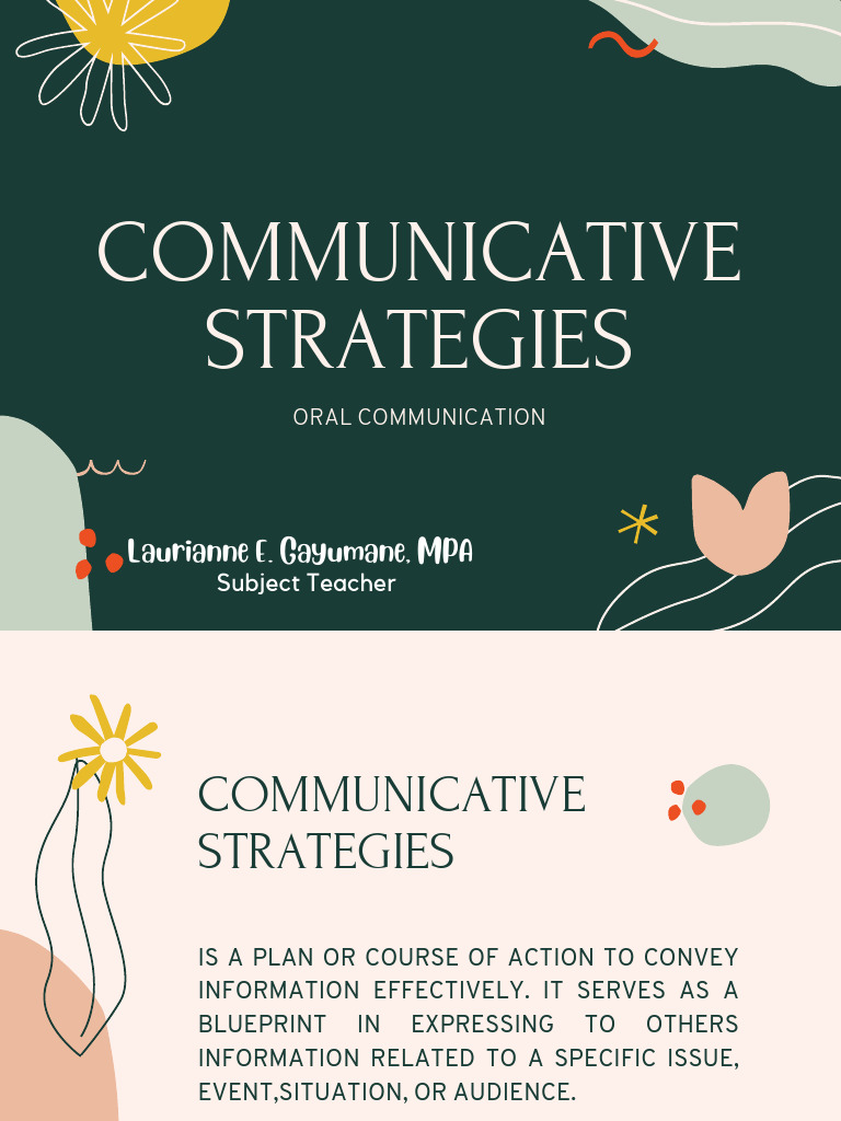 OC_Communicative-Strategies | PDF | Communication | Conversation