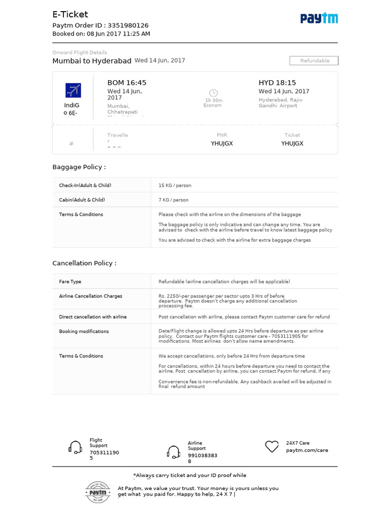 E_Ticket | PDF | Fee | Airlines