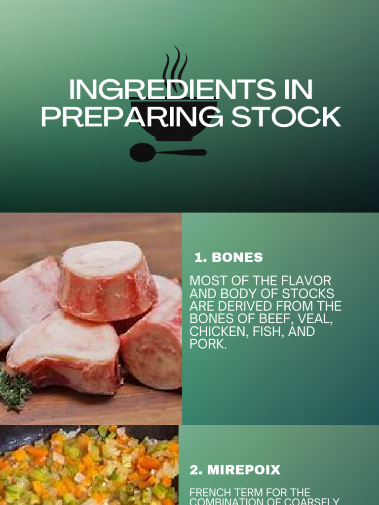 Essential Ingredients for Stock Preparation | PDF