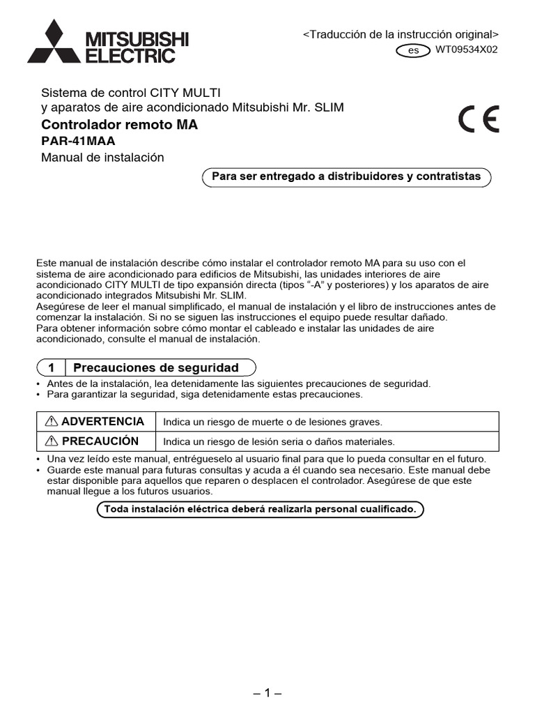 Manual de instalación PAR-41MAA | PDF | Tornillo | Cambiar