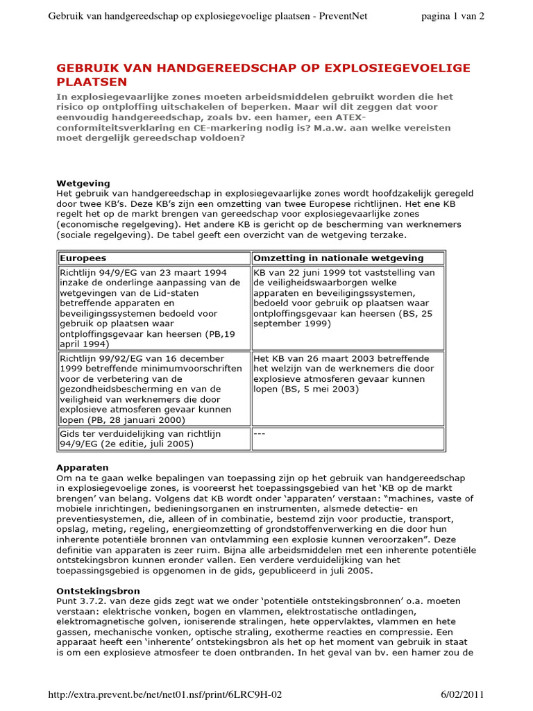 Handgereedschap ATEX Zones | PDF