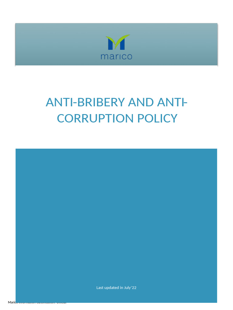 Marico Anti-Bribery Policy Overview | PDF | Bribery | Justice