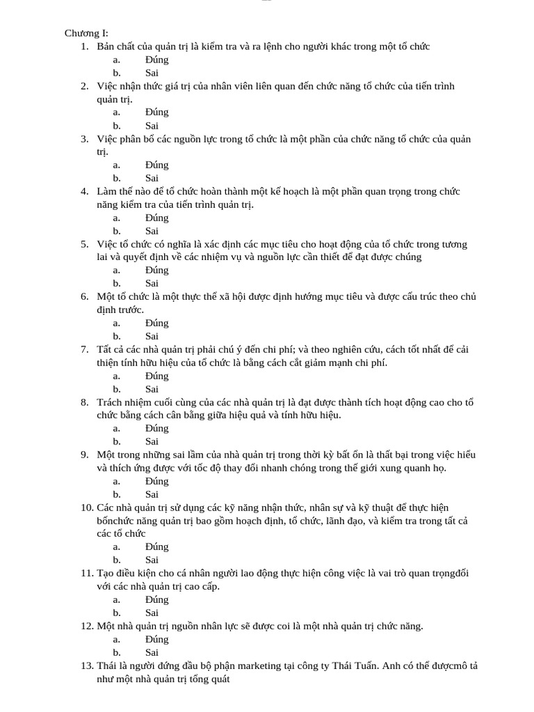 Trac Nghiem Quan Tri Hoc Tieng Viet Full Chuong Hi 48k Due z 140390 | PDF