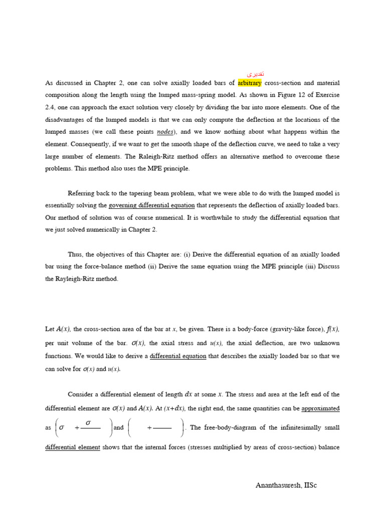 rayleigh-ritz method finite element | PDF | Finite Element Method | Equations