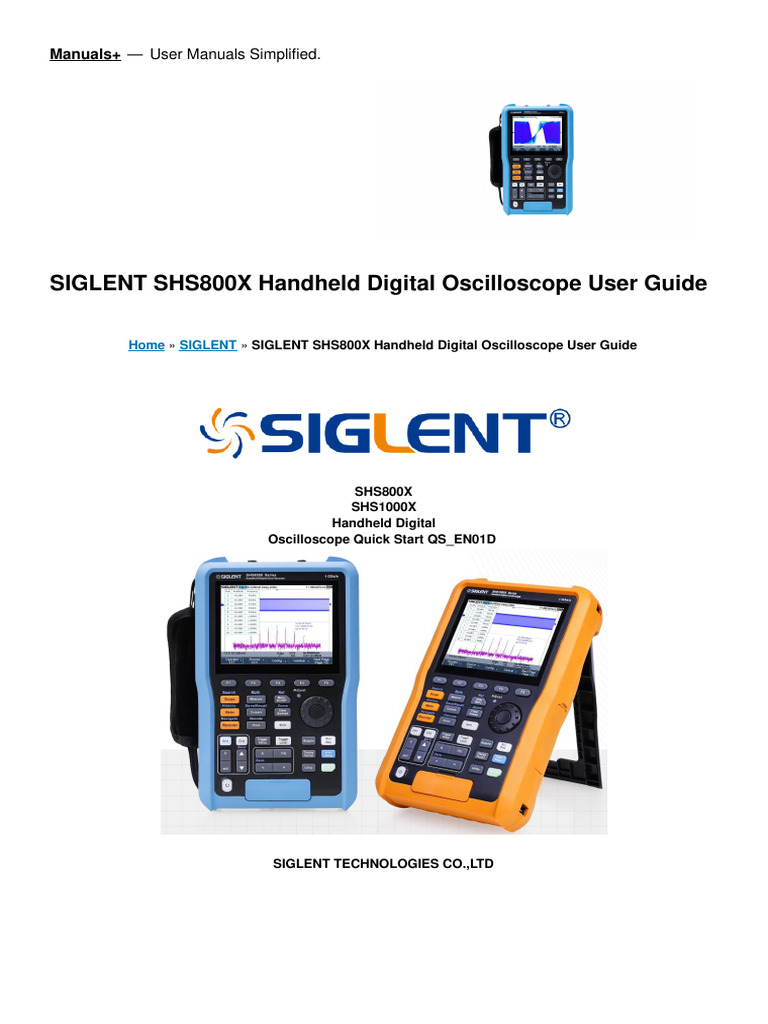 Shs800x Handheld Digital Oscilloscope Manual | PDF | Manufactured Goods ...