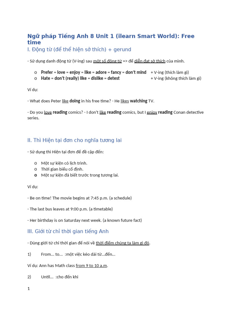 GRAMMAR UNIT 1-8 | PDF