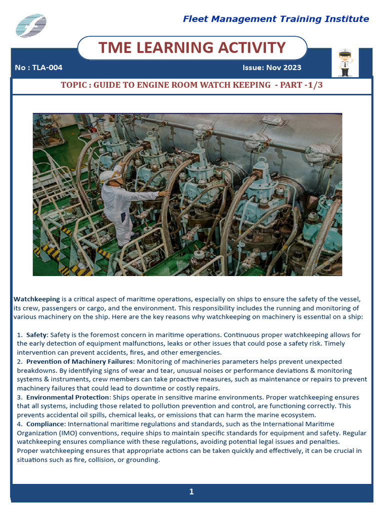 Guide To Engine Room Watchkeeping | PDF | Refrigerator | Boiler