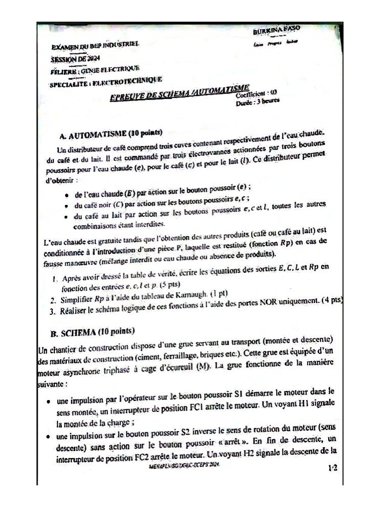 Schéma Auto BEP 2024 | PDF