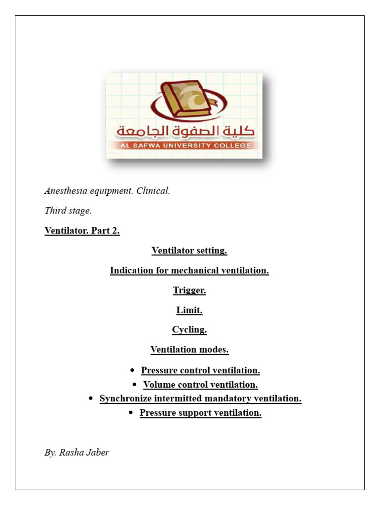 Ventilator Settings and Modes Explained | PDF | Pulmonology ...