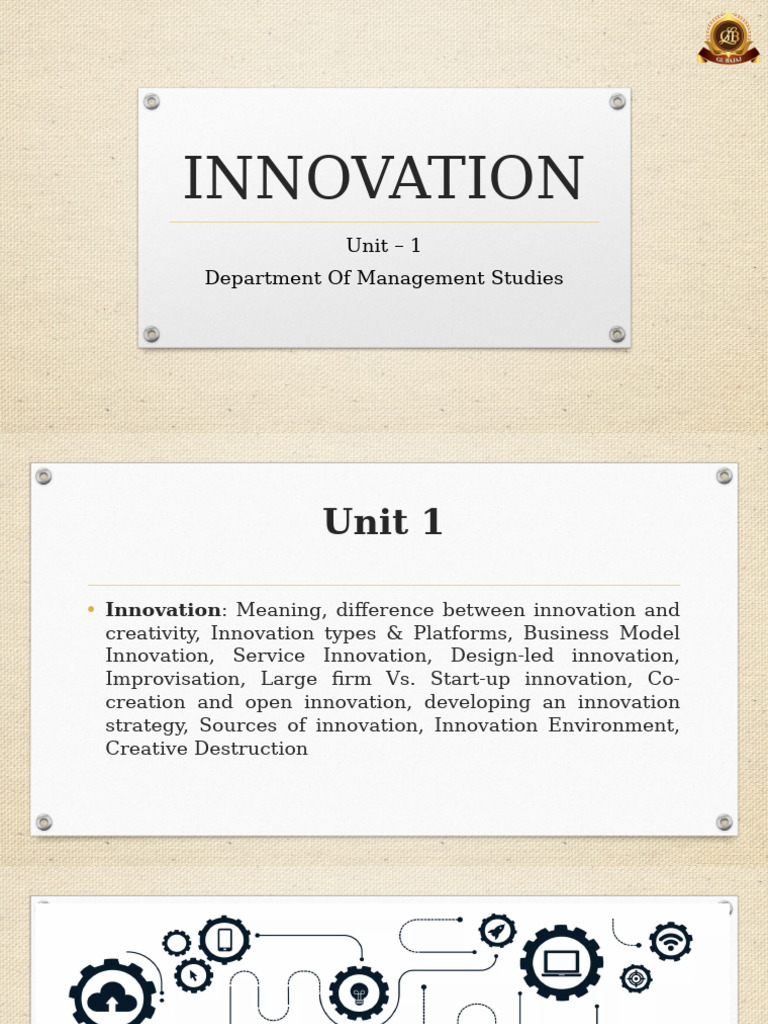 Unit 1 Innovation 1 | PDF | Innovation | Business Model