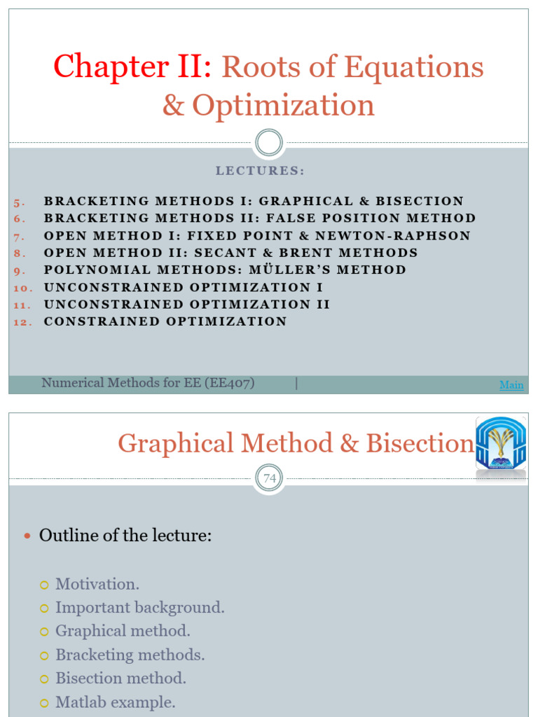 EE407- Chap2 | PDF | Mathematical Optimization | Numerical Analysis